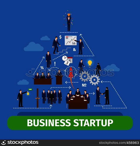 Human pyramid teamwork. Business people team success concept vector ...