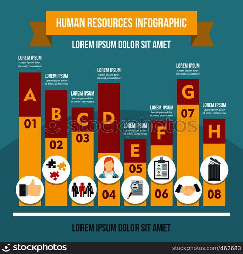 Human resources infographic banner concept. Flat illustration of human ...