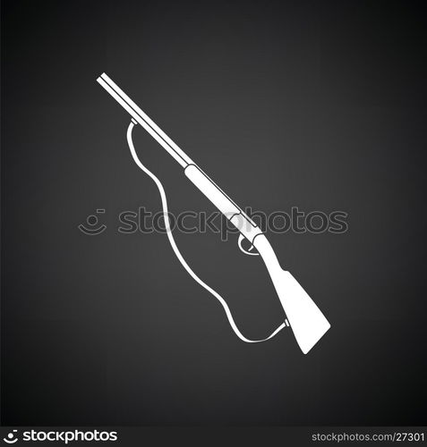 Hunting gun icon. Black background with white. Vector illustration ...