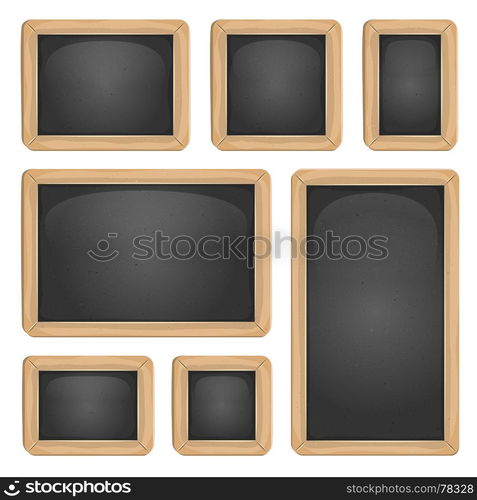 Illustration of a set of cartoon design school education blackboard in ...