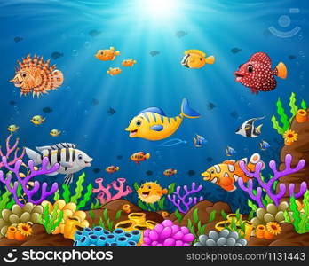 Cartoon illustration of under the sea — Stockphotos.com