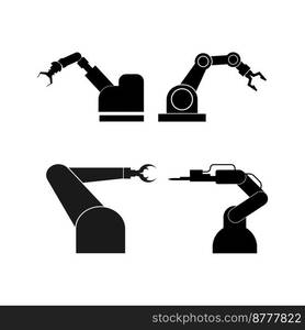 Industrial robot icon vector design,mechanical robot arm icon ...