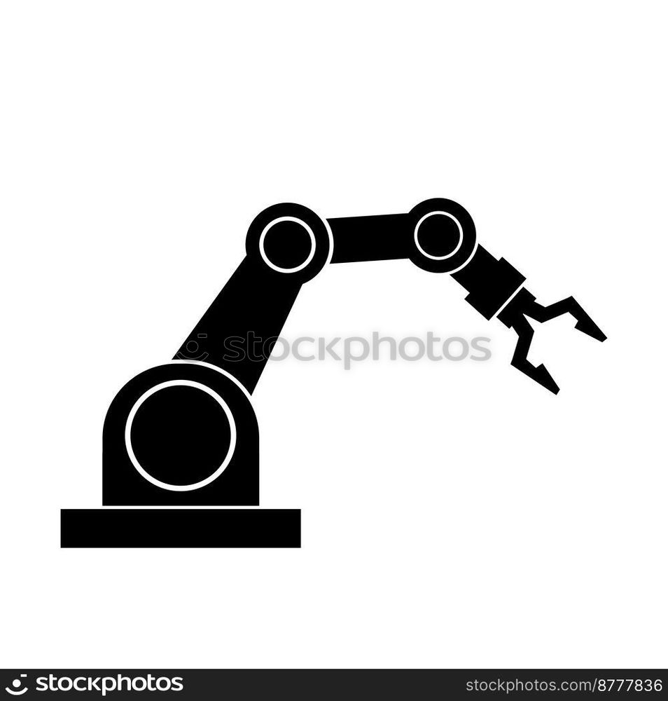 Industrial robot icon vector design,mechanical robot arm icon ...