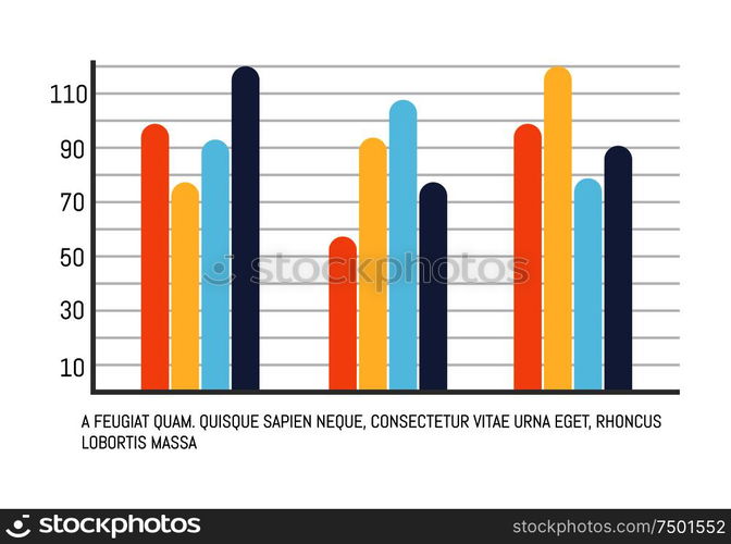 Infographic comparing data results with scales and text sample vector ...