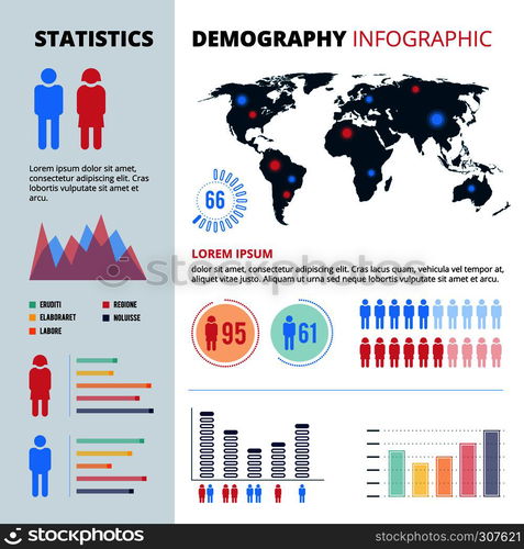 Infographic concept design of people population. Demographic vector ...