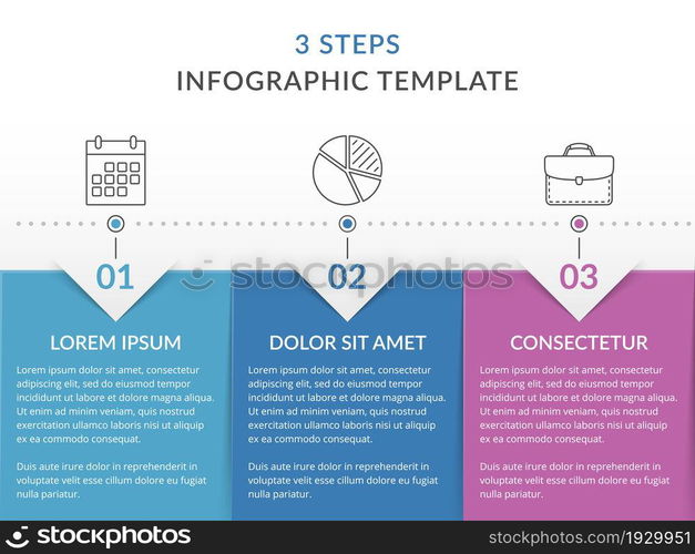 Infographic template with 3 steps, workflow, process chart, vector ...