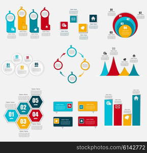 Presentation infographics. Flowchart timeline process chart, organization workflow, number ...