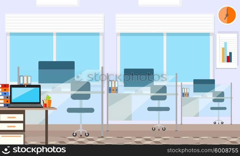 Interior office room.Vector illustration for design. Modern office ...