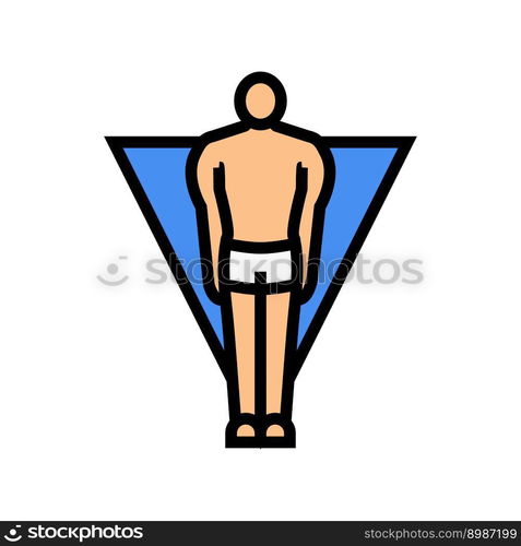 inverted triangle male body type color icon vector. inverted triangle ...