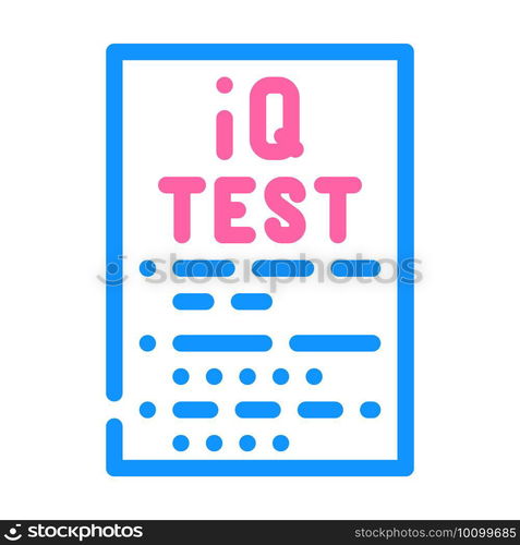 iq test color icon vector. iq test sign. isolated symbol illustration ...