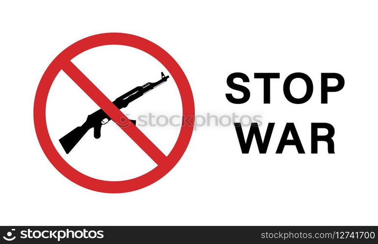 Kalashnikov Assault Rifle Ban Sign. AK47 Prohibition Symbol. Ak 47 ...