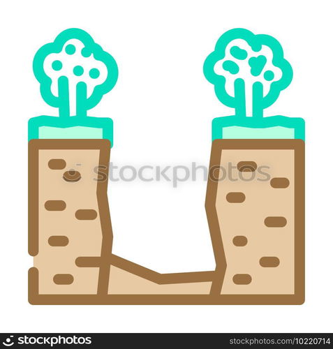 karst sinkhole disaster color icon vector. karst sinkhole disaster sign ...