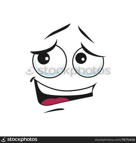 Kind emoji with sincere smile isolated emoticon icon. Vector emoji shy ...