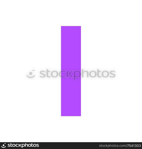 letter I cut out from white paper, vector illustration, flat style ...