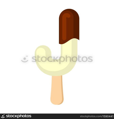 Letter J Ice Cream font. Popsicle alphabet. Cold Sweet lettering ...