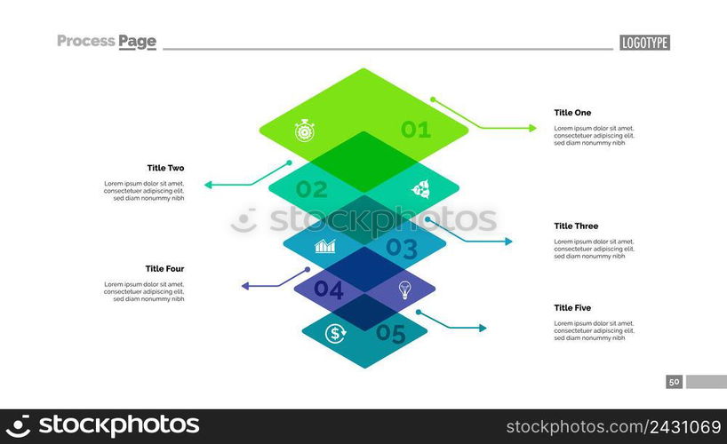 Level chart with five elements. Stage diagram, graph, layout. Creative ...