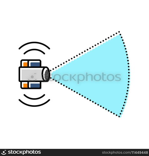 lidar sensors autonomous delivery color icon vector. lidar sensors ...