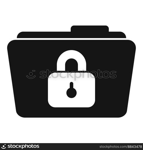 Lock Folder Icon Simple Vector Cipher Data Code Logo Lock Folder