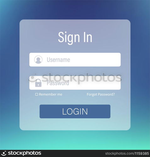 Login form page. Website ui vector elements. Vector stock illustration ...
