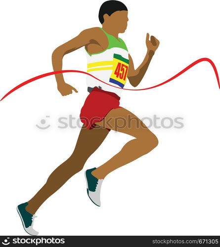 Long Distance Runner Short Distance Runner Vector Illustration