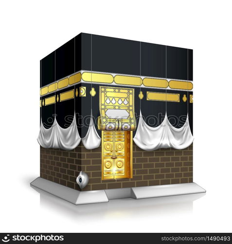 Makkah Kaaba Hajj Muslims Islamic Mecca Vector. Kaaba Construction For ...