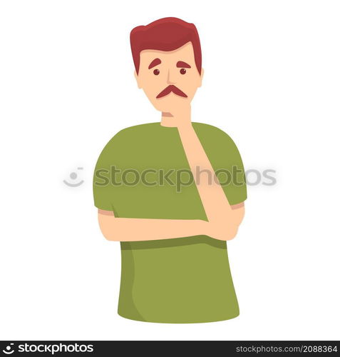 Man thinking icon cartoon vector. Complex strategy. Confused choice ...
