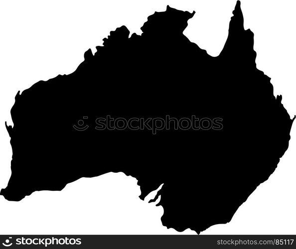 Map of australia. Black Australia map on white background, vector ...