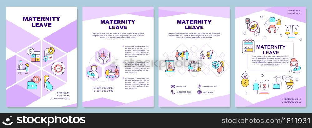 Maternity leave brochure template. Flyer, booklet, leaflet print, cover ...