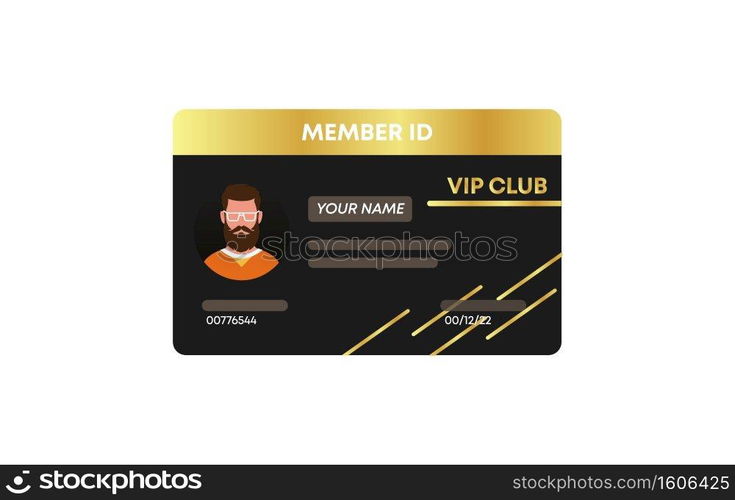 Member ID card template. Special vip client card secure pass ...