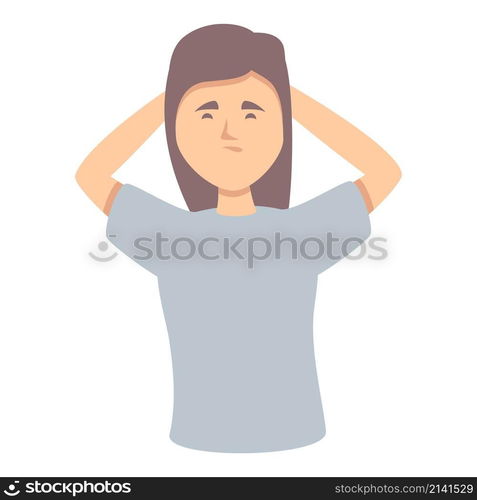 Memory Icon Cartoon Vector Woman Dementia Positive Face Memory Icon