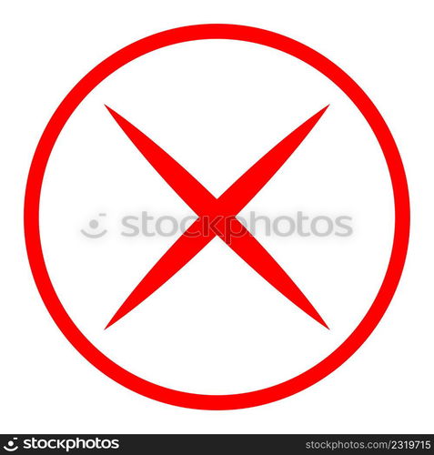 Modern cross in a circle. Cross symbol. Tick icon. Vector illustration ...