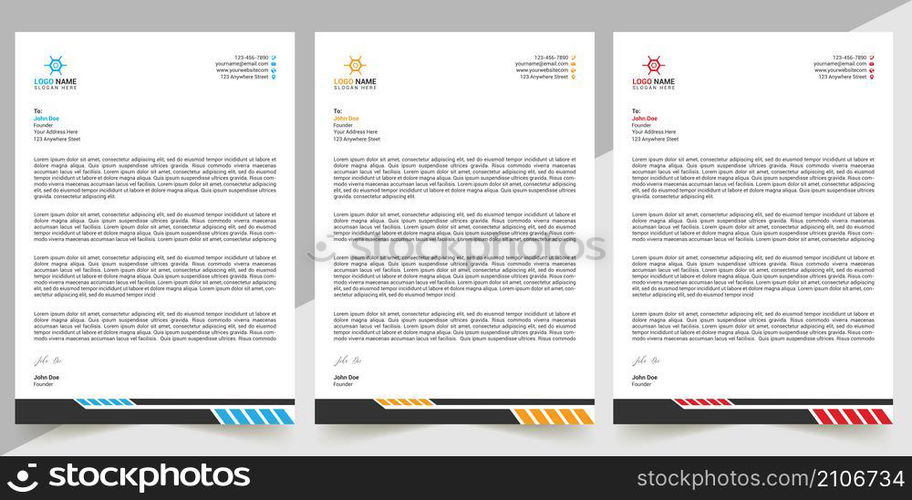 Modern Professional Letterhead Template, Simple Letterhead, Letterhead ...