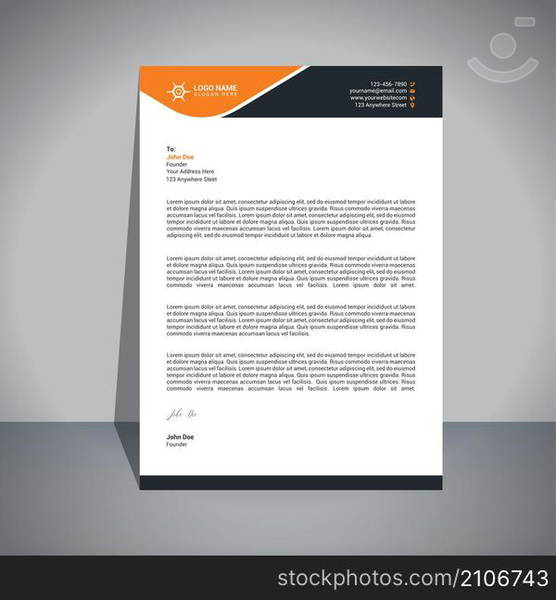 Modern Professional Letterhead Template, Simple Letterhead, Letterhead ...