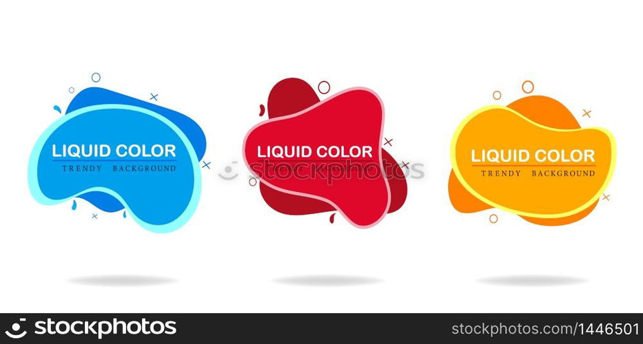 Modern set of abstract liquid shapes. Template banners with flat fluid ...