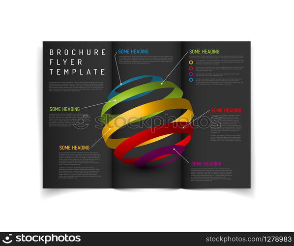 Modern Vector three fold brochure / leaflet / flyer design template ...