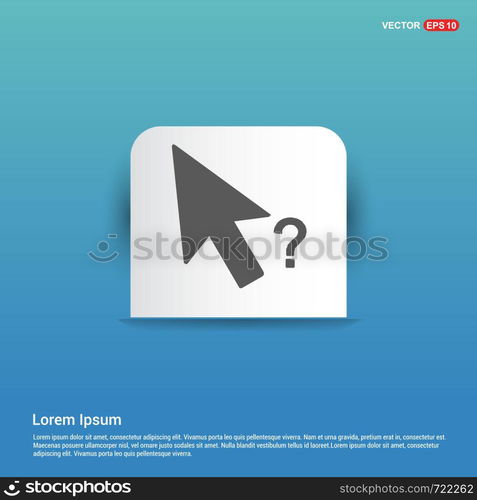 Mouse Cursor Question Mark Icon - Blue Sticker button — Stockphotos.com