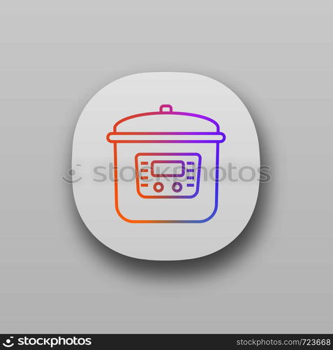 Multi cooker app icon. UI/UX user interface. Slow cooker. Crock pot ...