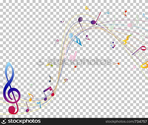 Musical Notes Design With Transparency Grid on Back. Vector ...