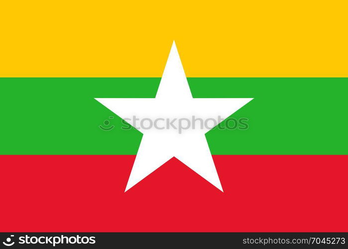National Flag Of Myanmar National Flag Of Myanmar Vector Illustration