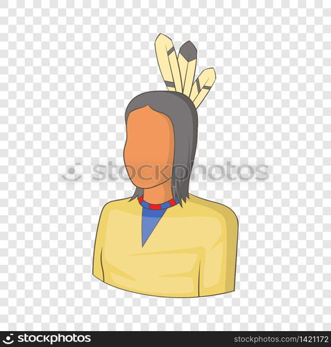 Native Indian man icon. Cartoon illustration of native indian man ...