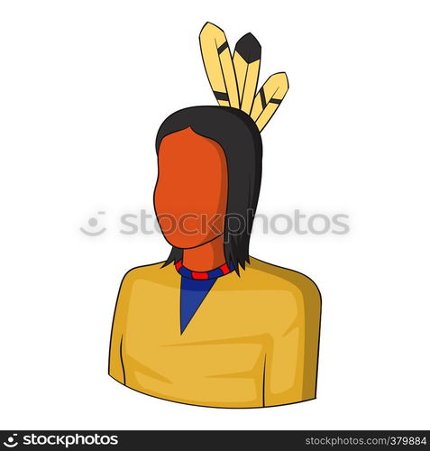 Native Indian man icon. Cartoon illustration of native indian man ...
