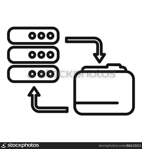 Network folder icon outline vector. Backup data. Computer storage. Network folder icon outline ...