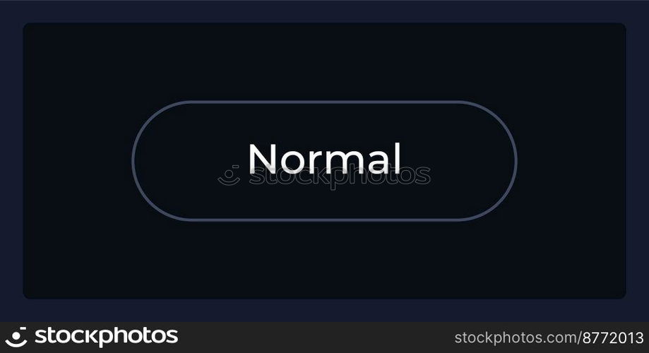 Normal button UI element template. User behaviour. Editable isolated vector dashboard component ...
