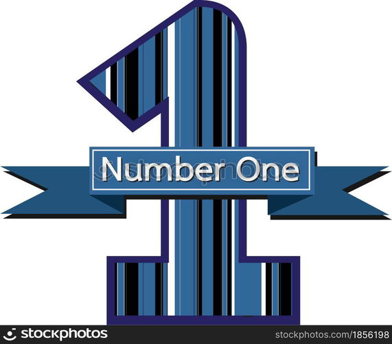 Number One and the Winner First Place sign simbol with ribbons ...