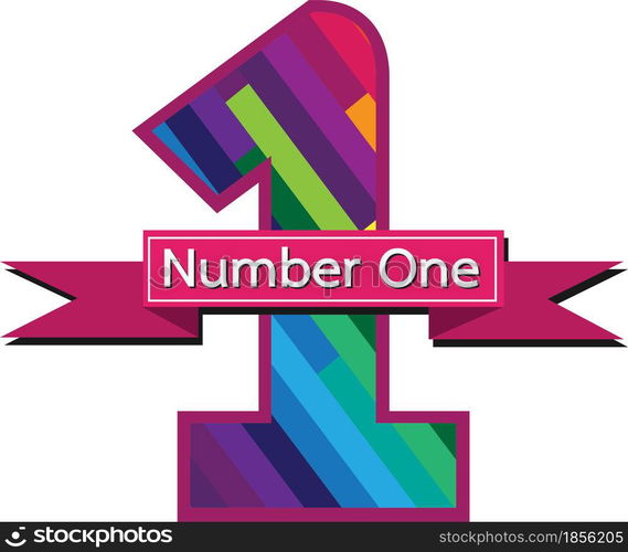 Number One and the Winner First Place sign simbol with ribbons ...