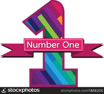 Number One and the Winner First Place sign simbol with ribbons ...