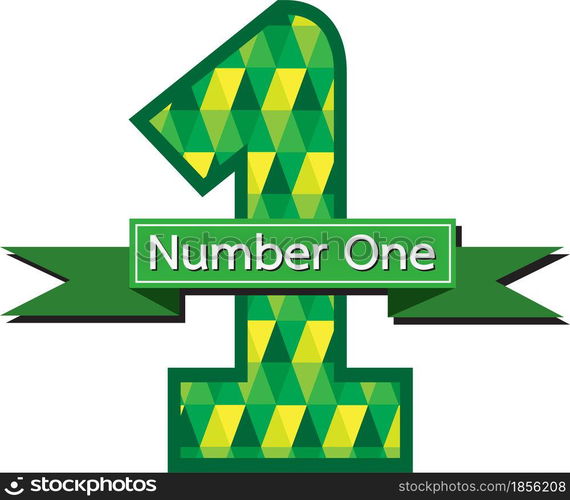Number One and the Winner First Place sign simbol with ribbons ...