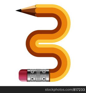 Number two pencil icon. Cartoon illustration of number two pencil ...