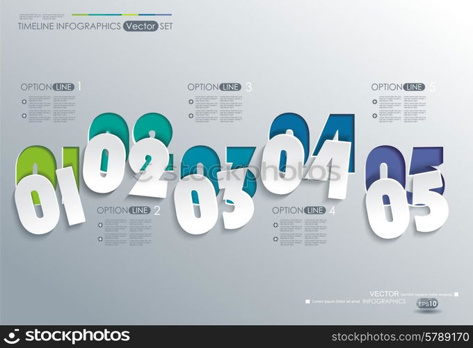 Numbering Line Design. Can be used for workflow layout; diagram; number ...
