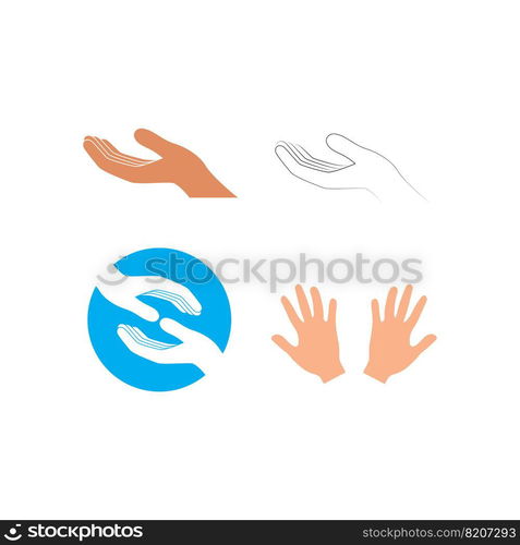 open hand logo vektor template — Stockphotos.com